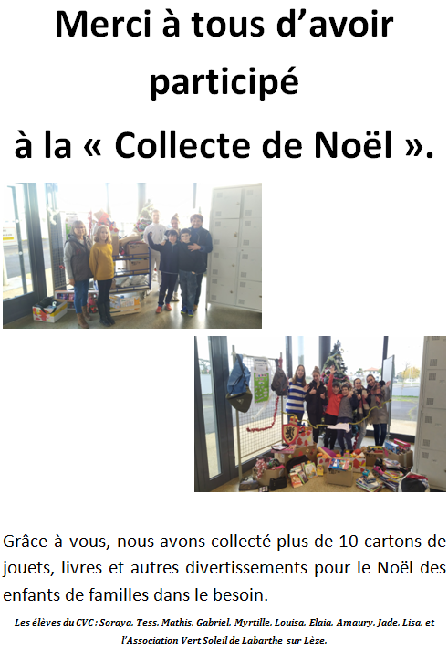 Opération "Donnons un sens à Noël" - Actions et projets - Marcel Doret ...